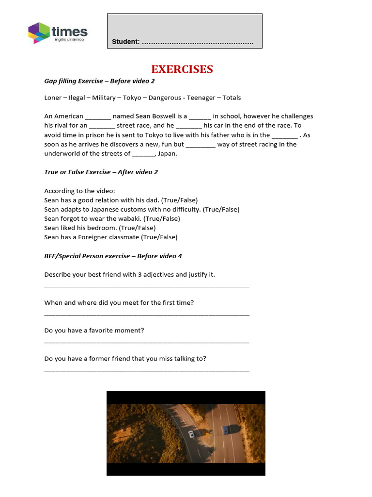 Worksheet - Movie - The Fast and Furious Saga | PDF