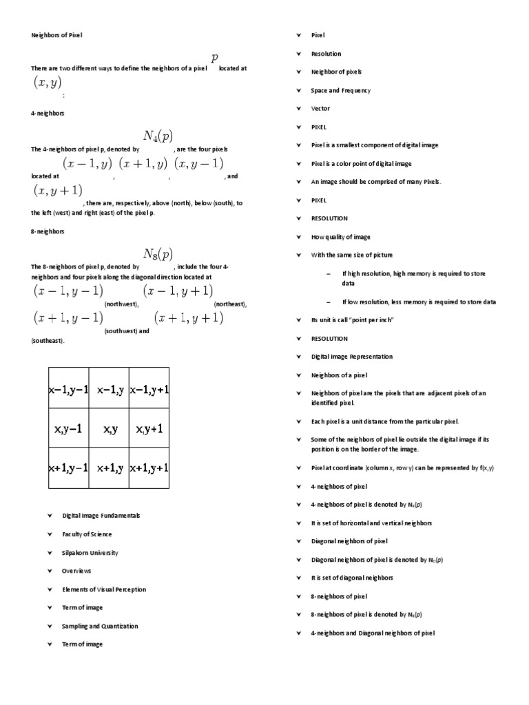 Neighbors Of Pixel Pdf Interpolation Image Resolution