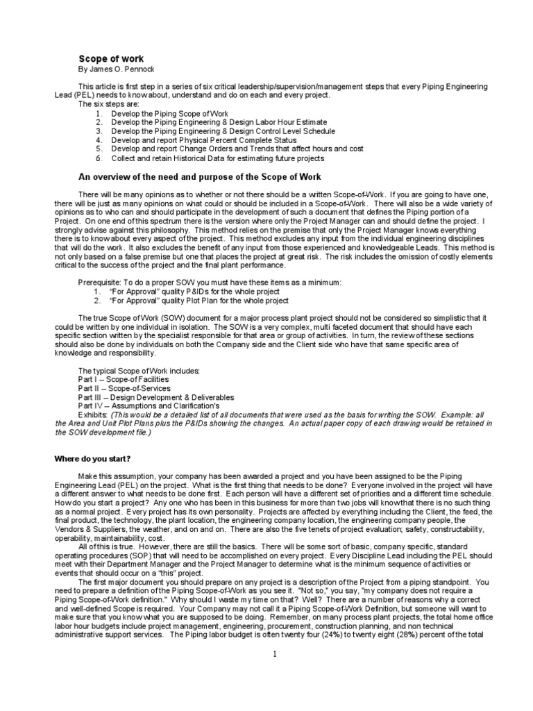 1 Scope of Work | PDF