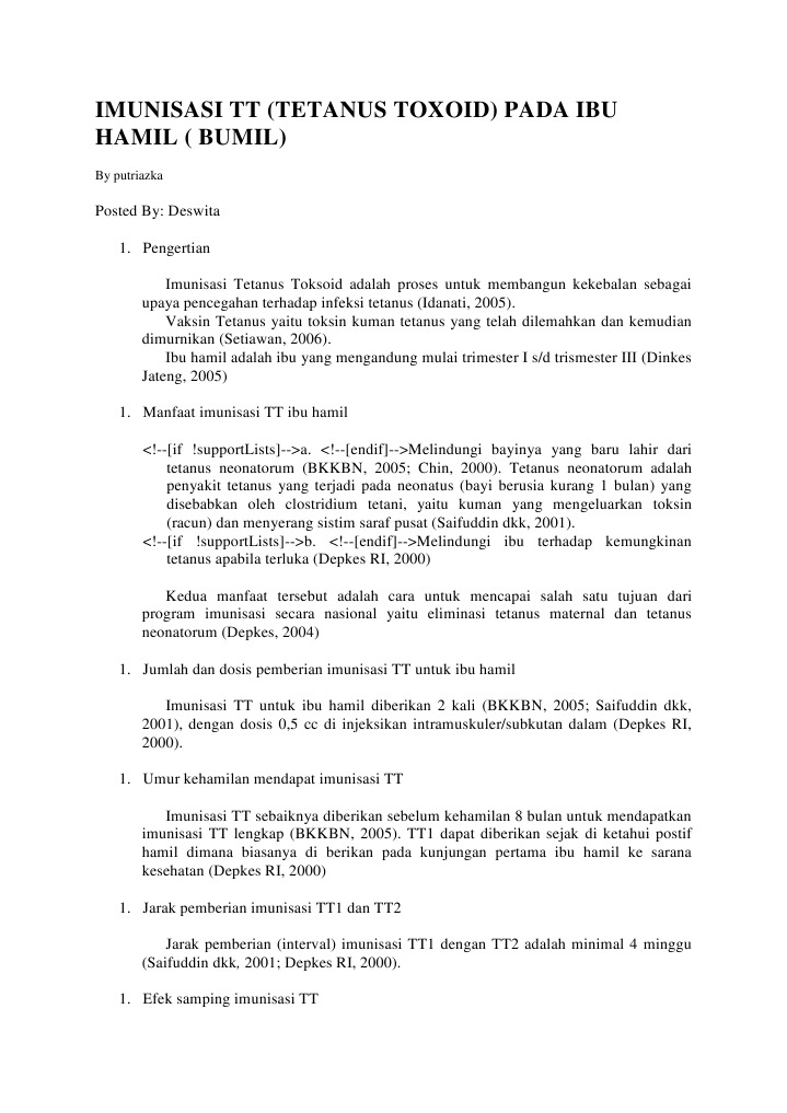Imunisasi TT | PDF