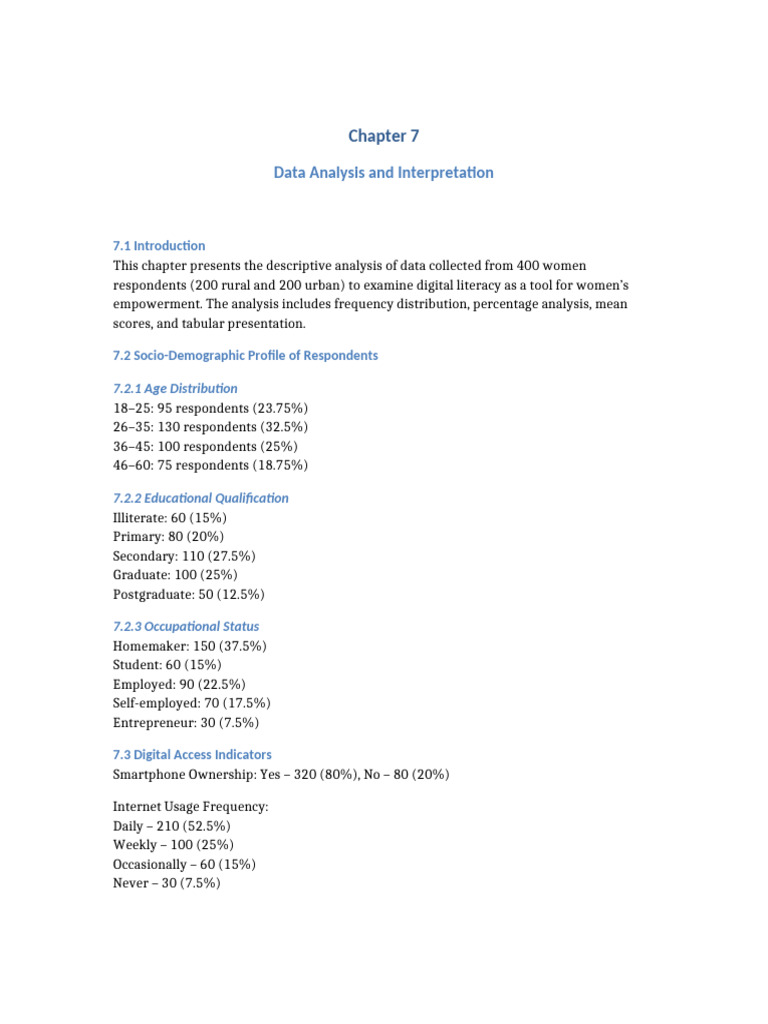 Chapter 7 Data Analysis | PDF