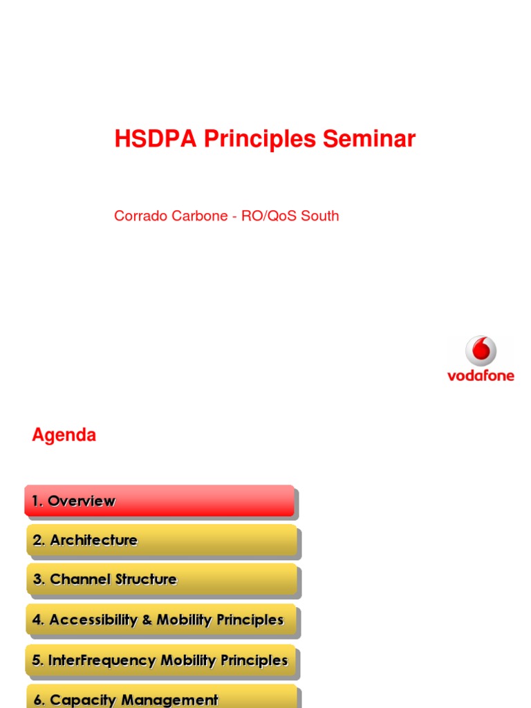 Hsdpa Principles Seminar: Corrado Carbone - Ro/Qos South | PDF | High Speed Packet Access ...