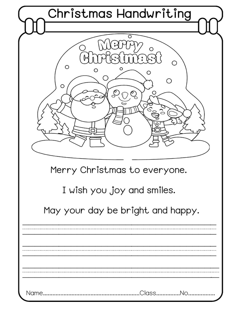 ใบงาน Christmas Handwriting | PDF | Christmas And Holiday Season ...