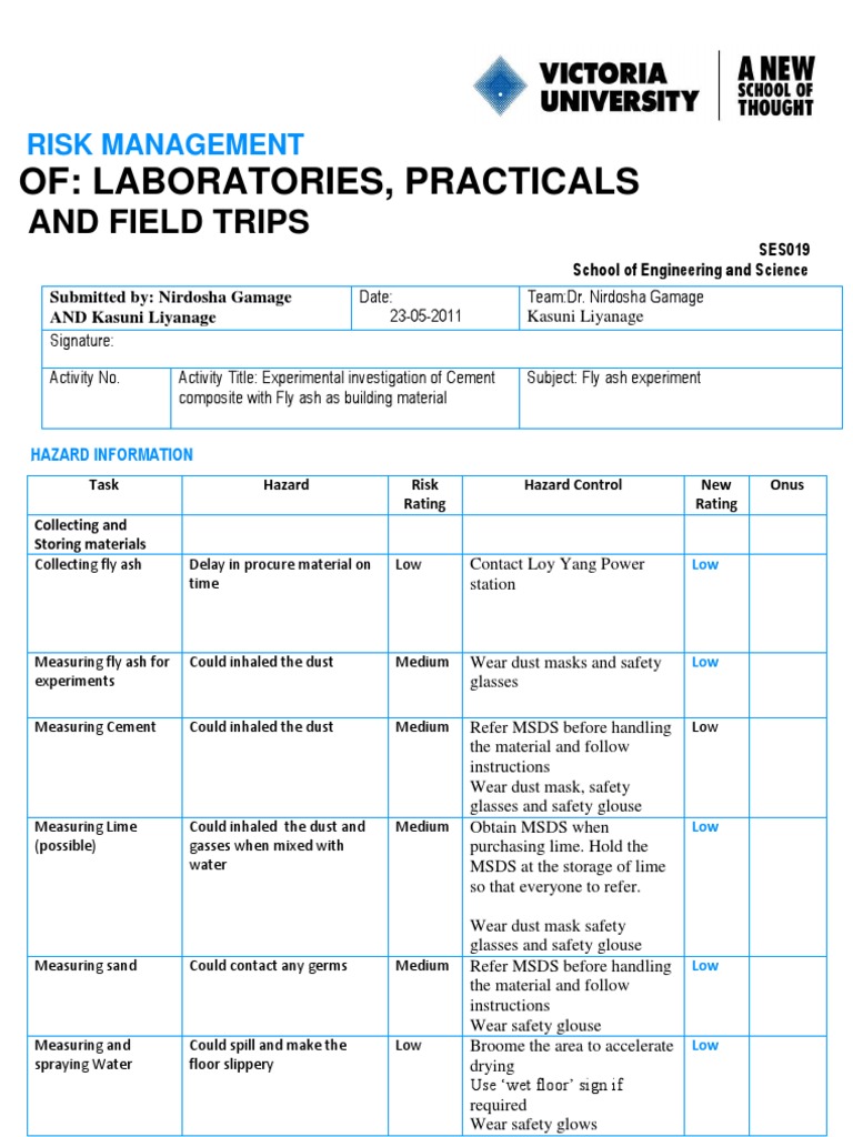 RISK ASSESSMENT Fly Ash Cement Composites | PDF | Fly Ash | Personal ...