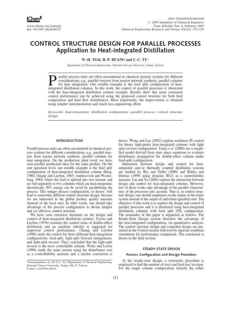 Control Structure Design | PDF | Control Theory | Distillation