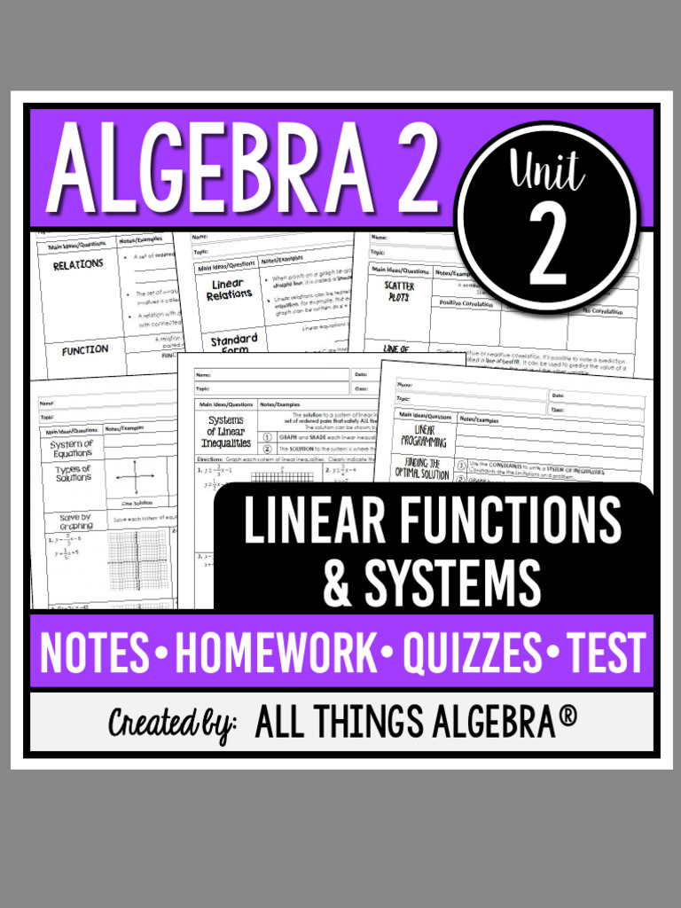Unit 2 - Linear Functions & Systems | PDF