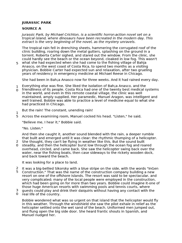 Jurassic Park reading only | PDF | Shoulder