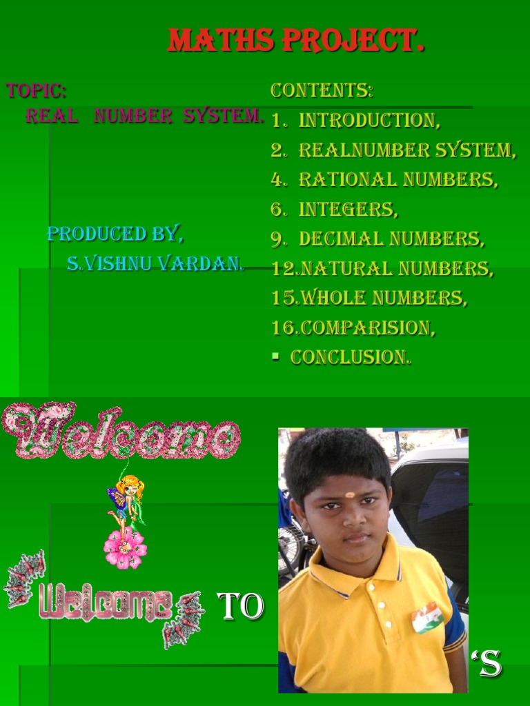Maths Project.: Topic: Real Number System | PDF | Rational Number | Numbers