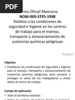 Seguridad en Sustancias Químicas NOM-005 | PDF | Ventilación (Arquitectura) | Incendios