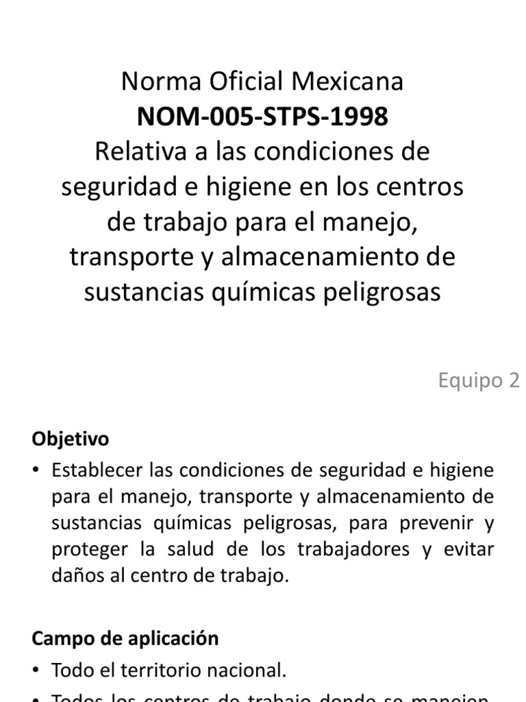 NORMA Oficial Mexicana 005