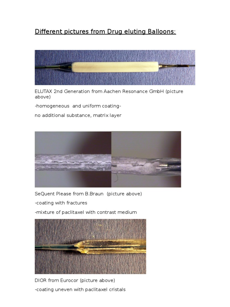 Pictures of Drug Eluting Balloons | PDF