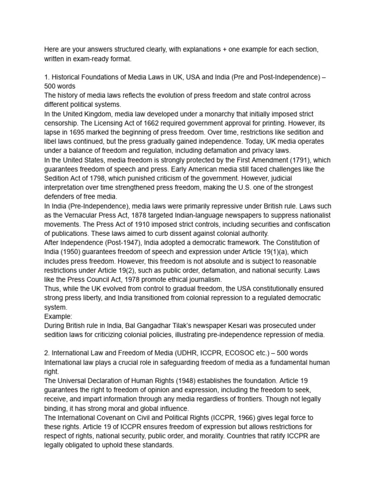 Media module- 1,2,3,4 | PDF | Defamation | Freedom Of Speech