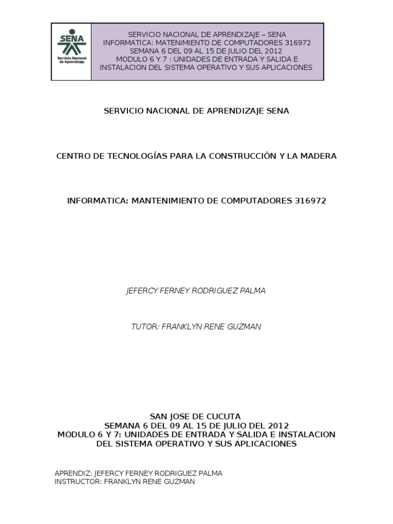 Actividad Modulo 6 y 7 | PDF | Periférico | Hardware de la computadora