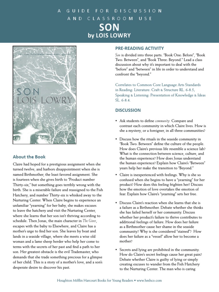 Son (The Giver Quartet) Discussion Guide | Download Free PDF | The ...