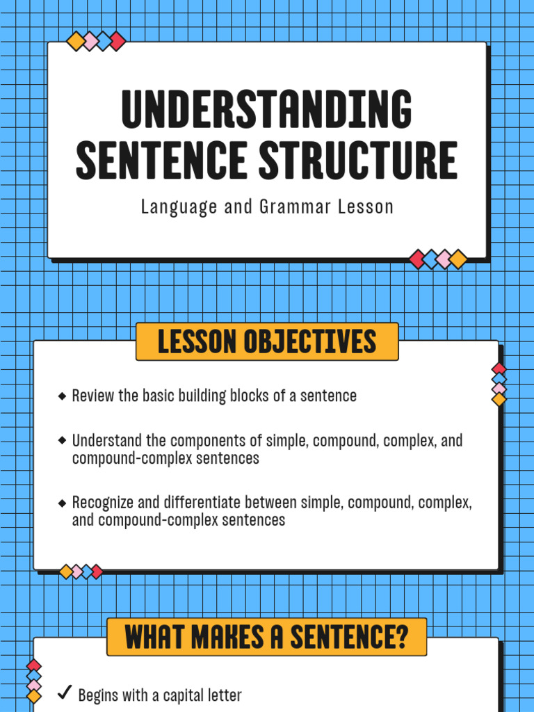 Understanding Sentence Structure Slides | PDF | Subject (Grammar) | Verb