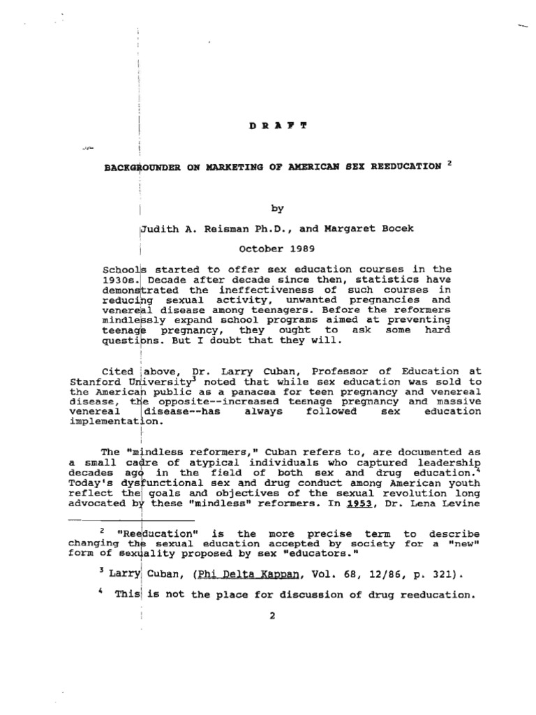 Backgrounder On Marketing Of American Sex Reeducation Pdf Sex 6246