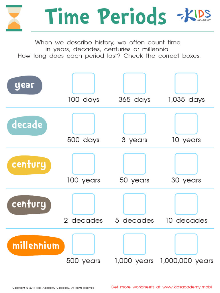 Grade 3 Time Periods Worksheet | PDF