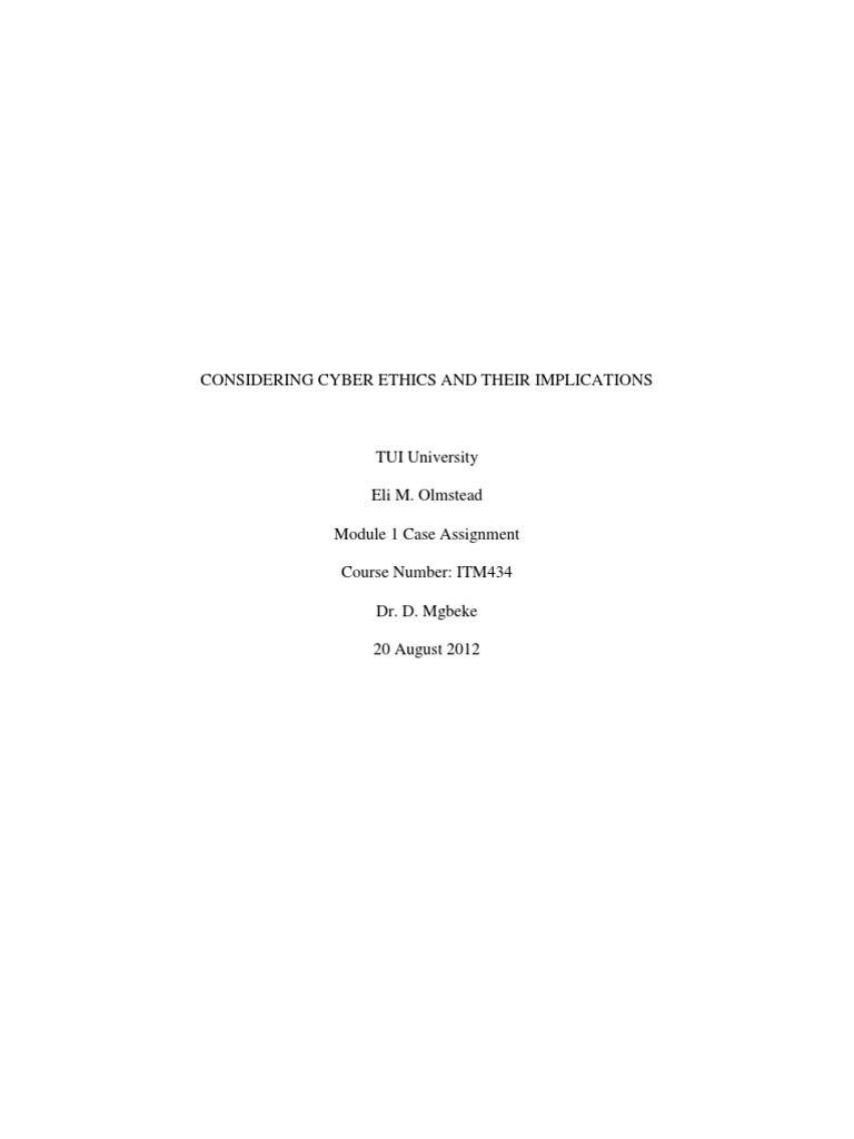 ITM Module 1 Case Assignment 1 | PDF | Utilitarianism | Value (Ethics)