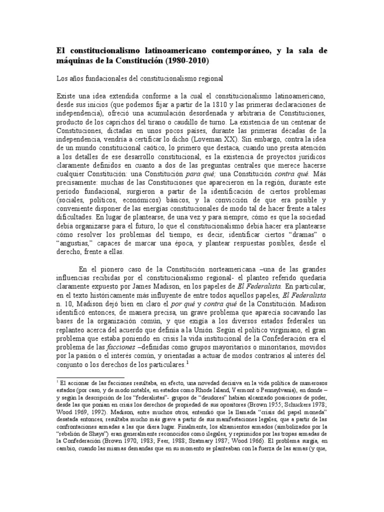 El Constitucionalismo Latinoamericano Contemporáneo Gargarella Pdf
