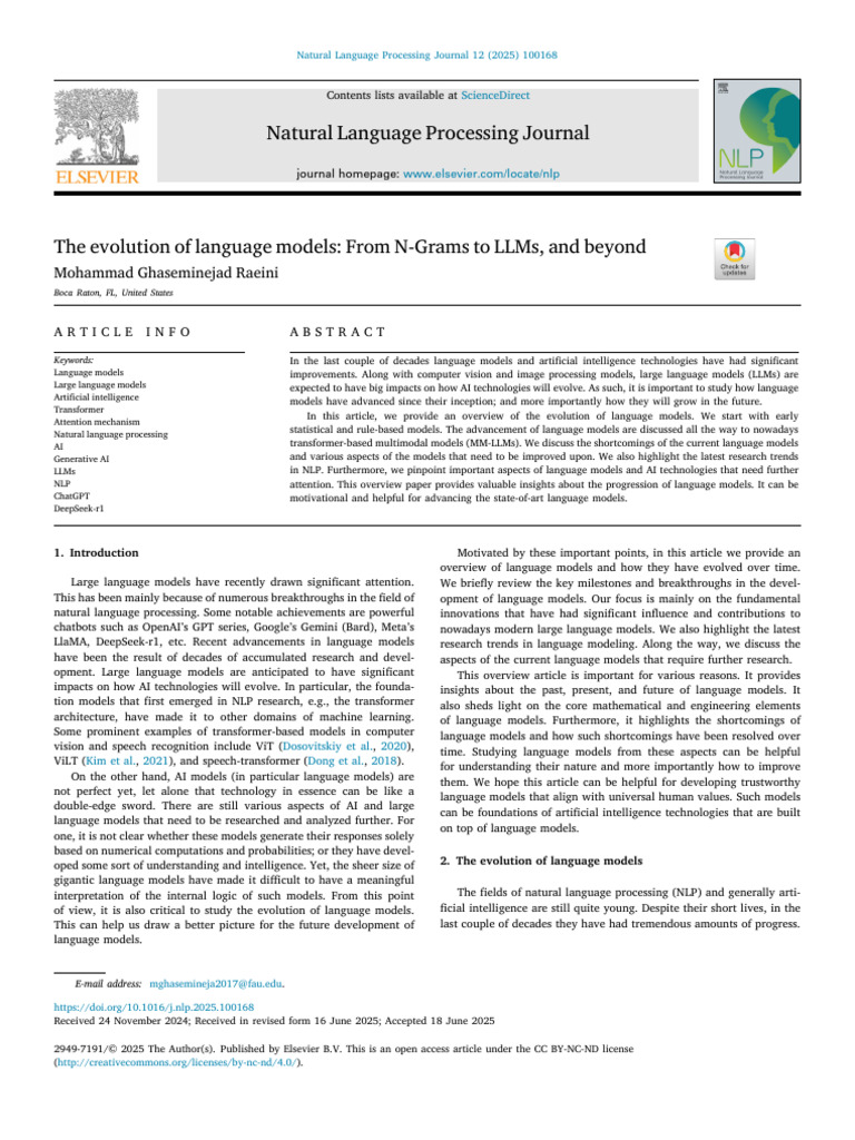 The Evolution of Language Models- From N-Grams to LLMs, And Beyond ...