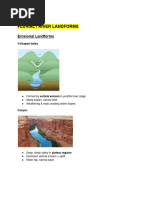 Landforms of Horizontal Strata | PDF | Erosion | Sedimentary Rock