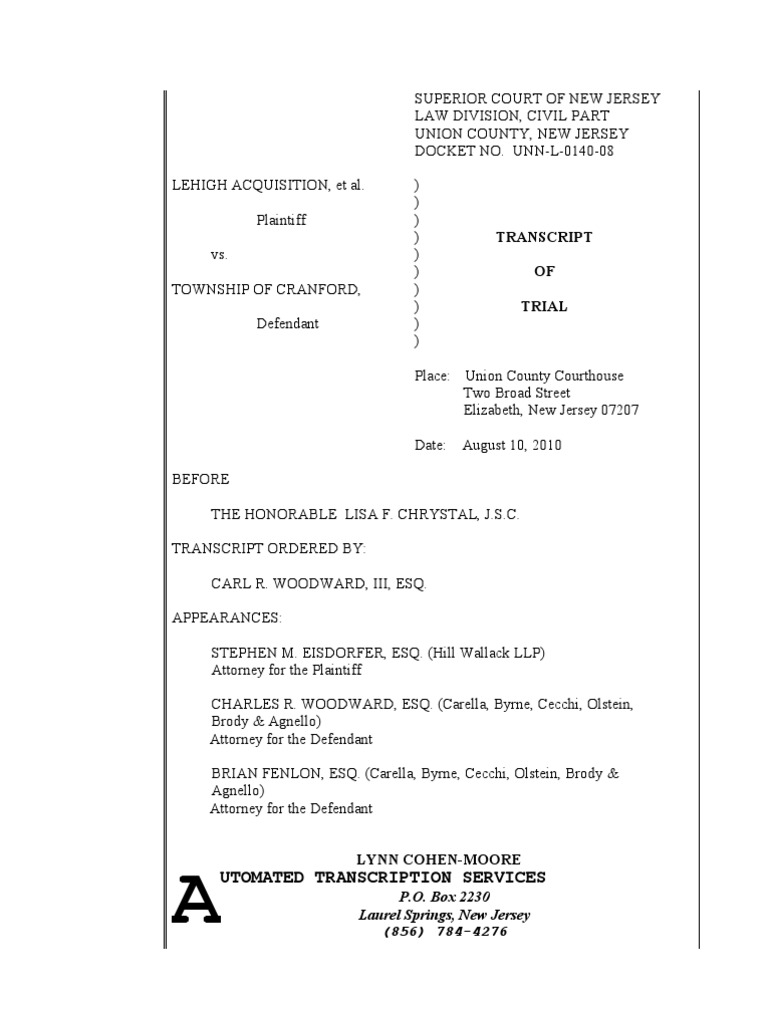 Transcript 8.10.10 Kinsey Cross by McKenzie | PDF | Judge | Business