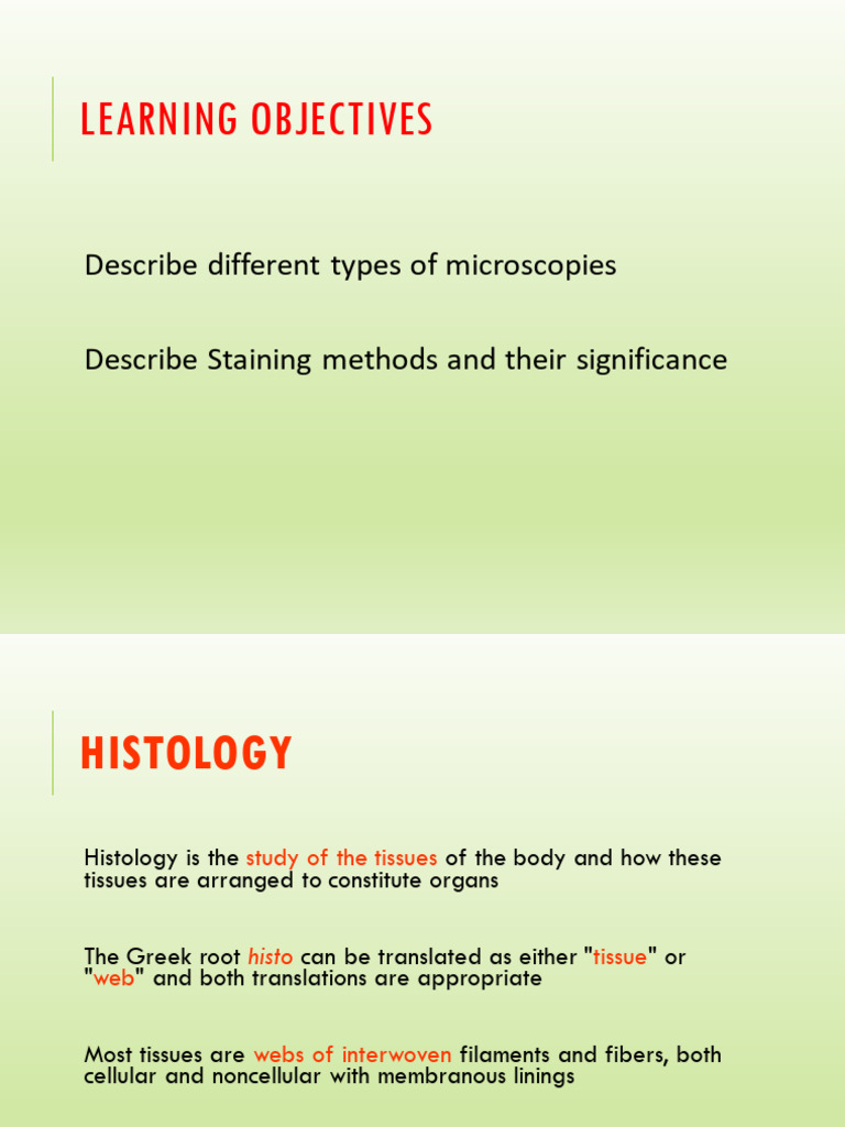 1 Introduction Histology (1) | PDF | Histology | Staining