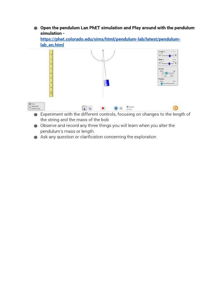 pendulum experiment | PDF | Learning | Teachers
