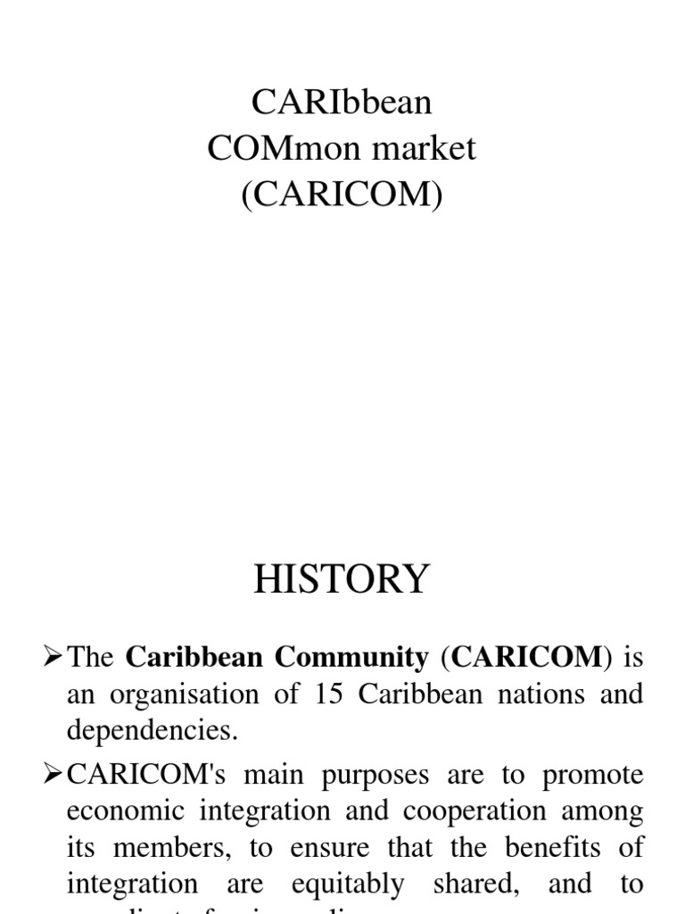 CARICOM History and Objectives | PDF | Caribbean | Economies
