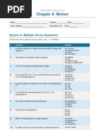 Class 9 Physics: Motion Questions Guide | PDF
