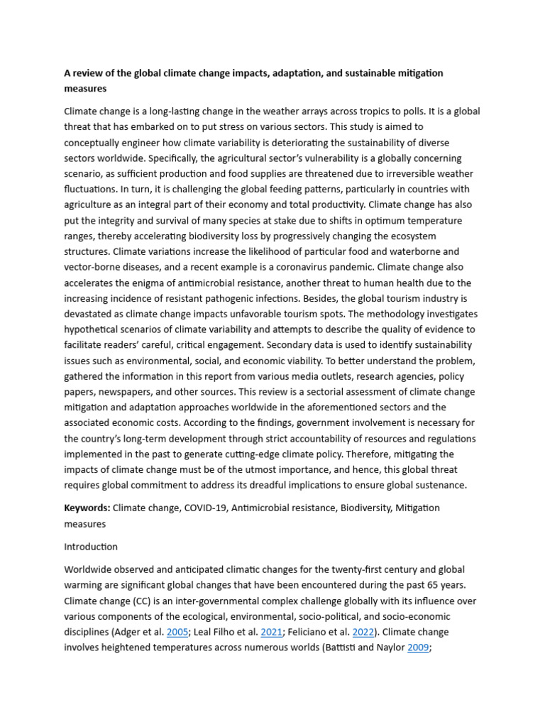 A Review of the Global Climate Change Impacts | PDF | Antimicrobial ...
