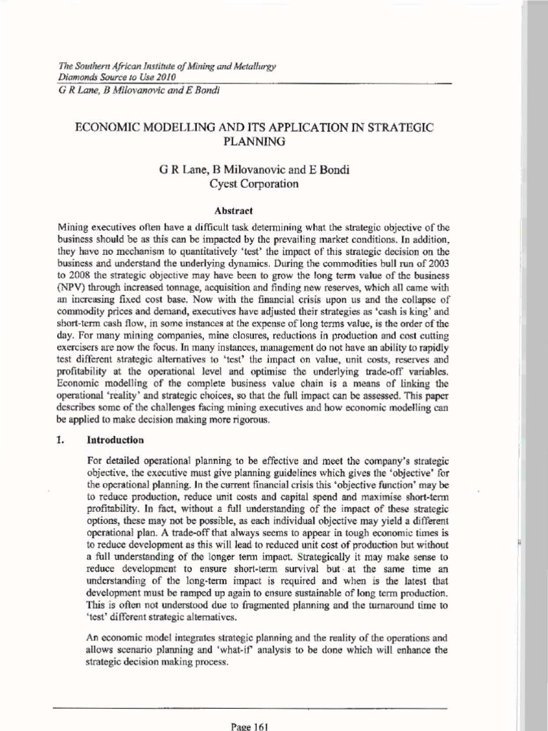 Economic Modelling and Its Application in Strategic Planning | PDF ...