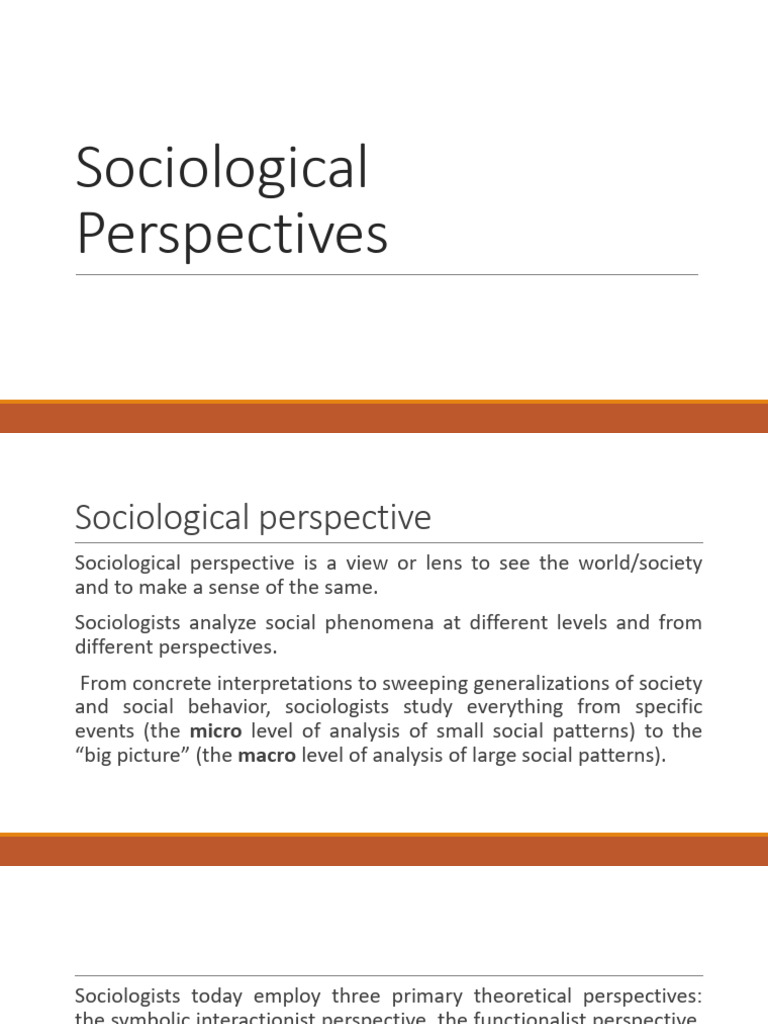 Lec-5 Sociological Perspectives | PDF | Sociology | Marxism