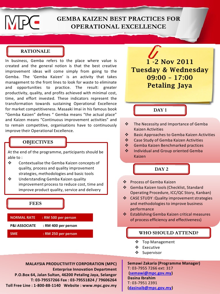 Gemba Kaizen Best Practices | PDF