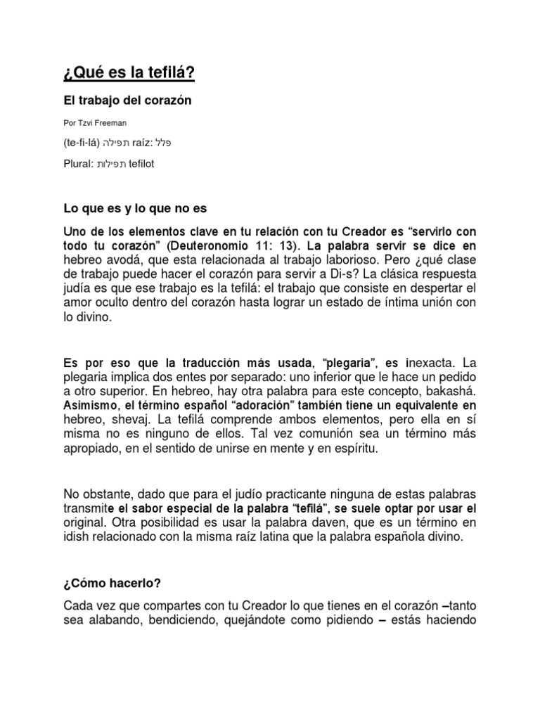 Entendiendo la Tefilá: Plegaria y Conexión | PDF | Halakha | Judios