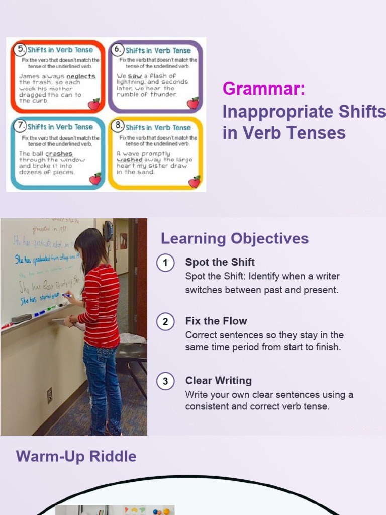 Grammar- Inappropriate Shifts in Verb Tenses | PDF | Grammatical Tense ...