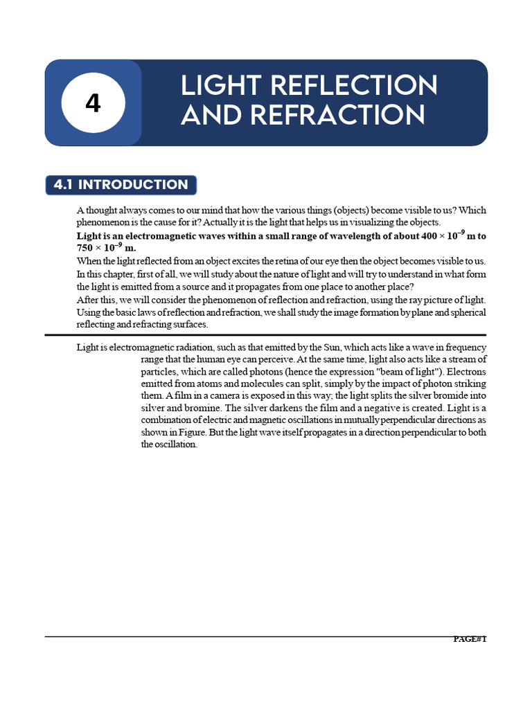 Light Reflection and Refraction.pdf (1) | PDF | Waves | Light