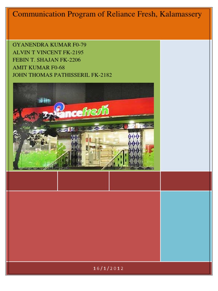 Reliance Fresh | PDF | Marketing Communications | Brand