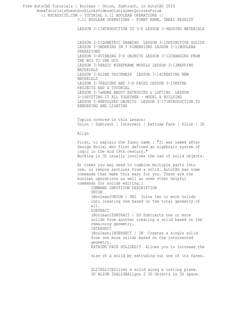 free-autocad-tutorials-boolean-union-subtract-in-autocad-2010-pdf