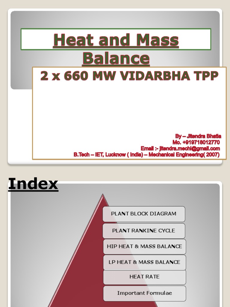 Heat Balance Diagram | PDF | Watt | Enthalpy