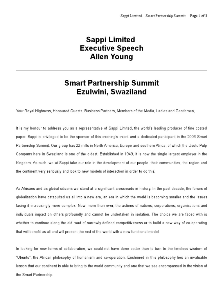 Smart Partnership Summit (Allen Young) (Revision 2) 030814 | PDF ...