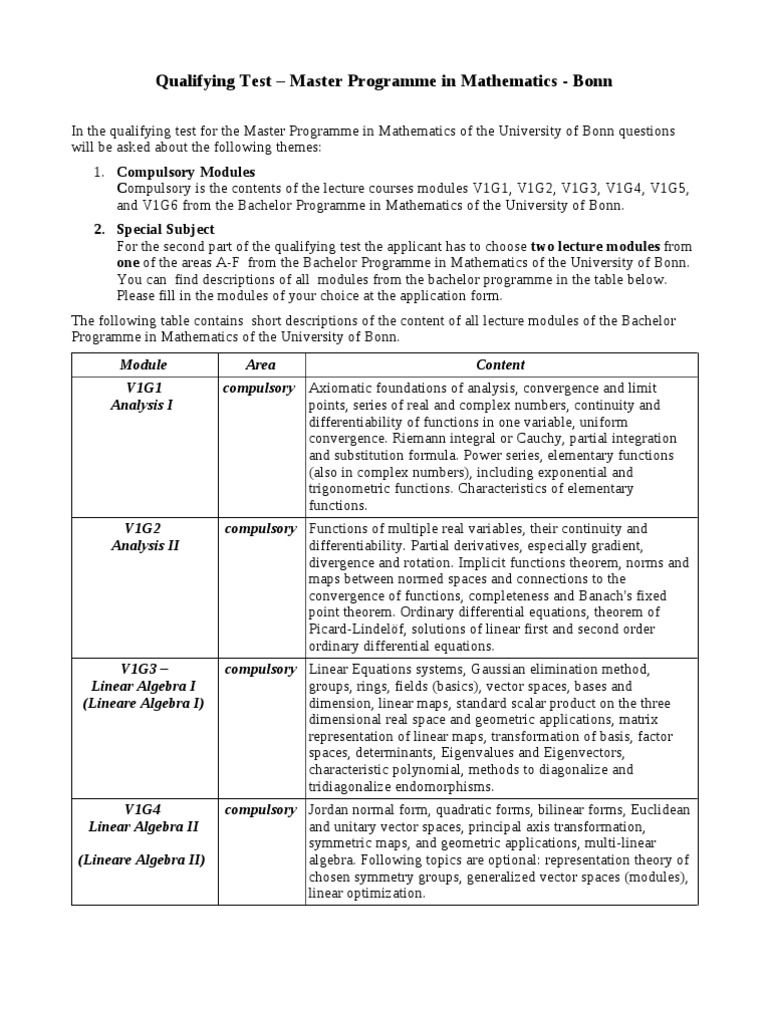 Qualifying Test - Master Programme in Mathematics | PDF | Stochastic ...