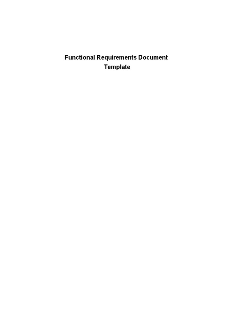 Functional Requirements Document Template | PDF | Business | Computers