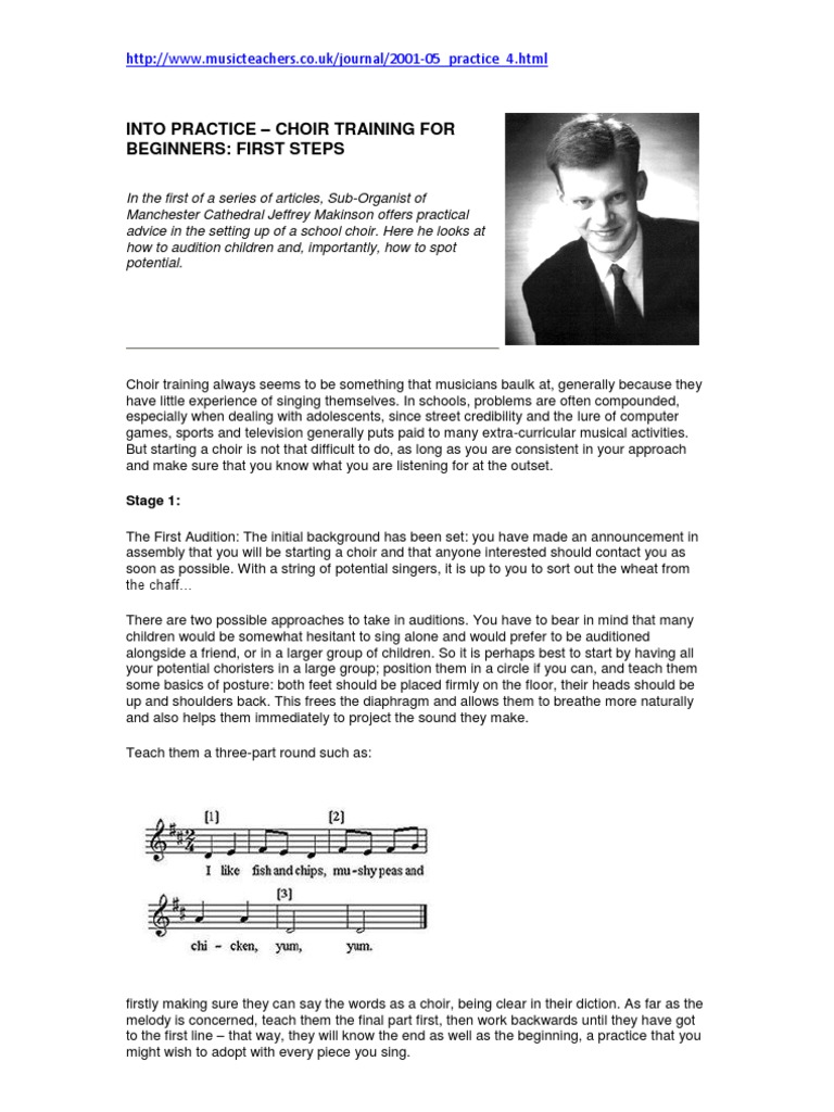 Choir Training For Beginners | PDF | Pitch (Music) | Choir