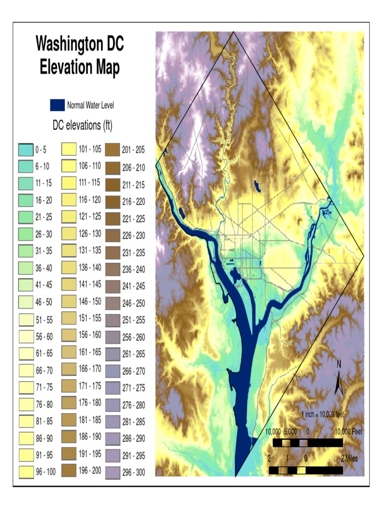 Washington DC Elevation Map | PDF | Floodplain | Flood