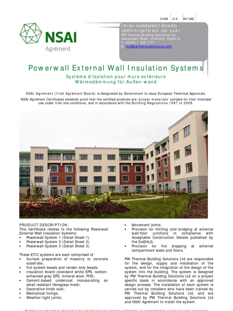 NSAI Cert | PDF | Polystyrene | Building Insulation