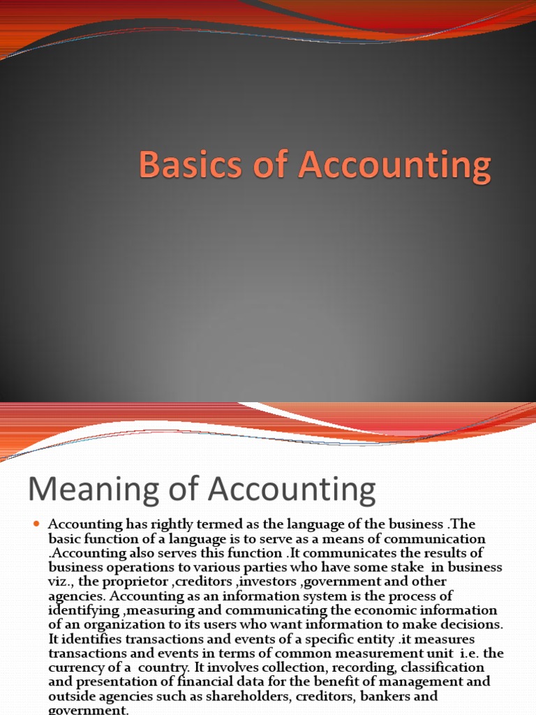 Basics of Accounting | PDF | Management Accounting | Accounting