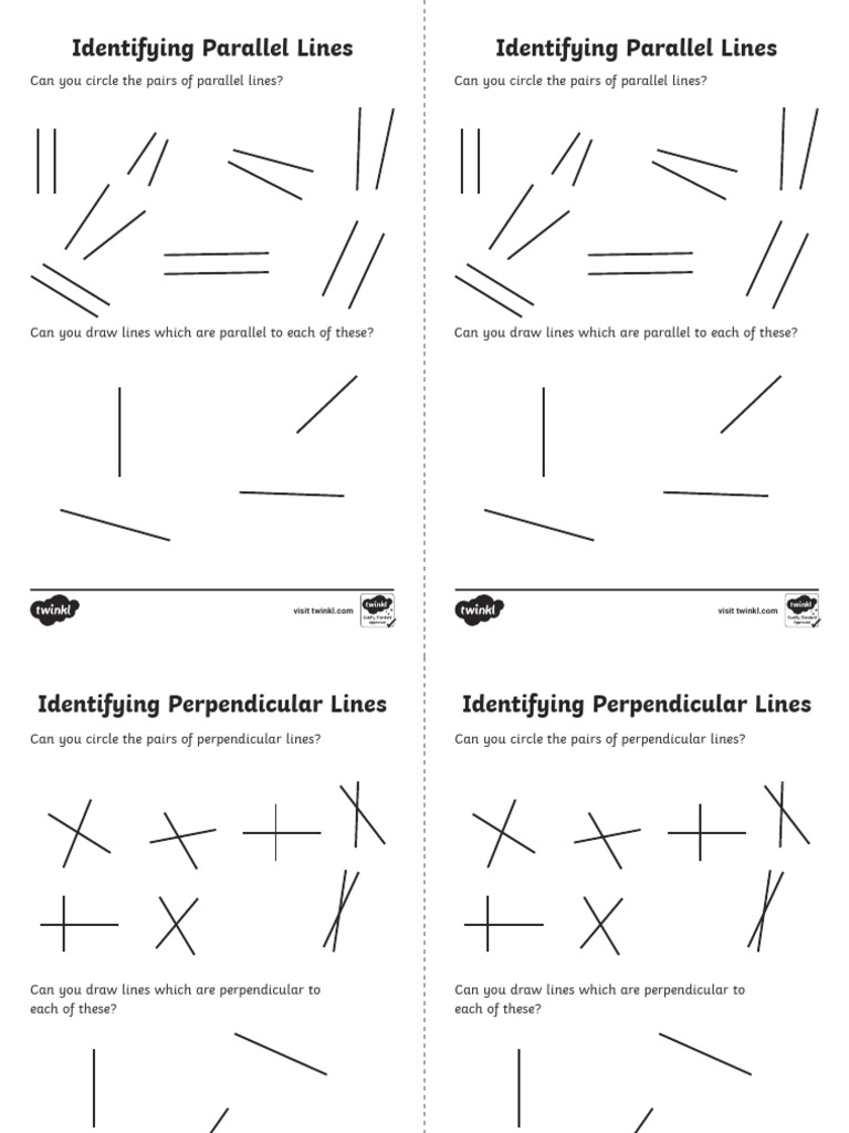 Identifying Parallel and Perpendicular Lines Worksheets | PDF