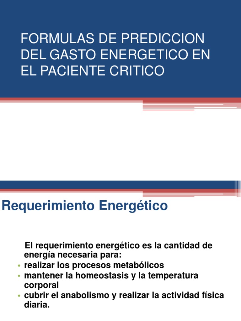 Formulas de Prediccion Del Ge en Pacientes Criticos | PDF | Ejercicio ...