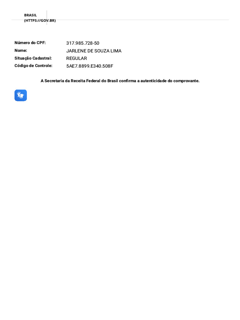 Comprovante de Inscrição Ou de Situação Cadastral No CPF | PDF